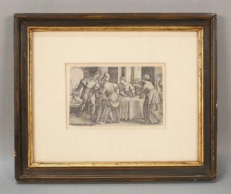 Georg Pencz | Georg Pencz Engraving Tobias Leaving the Table | MutualArt