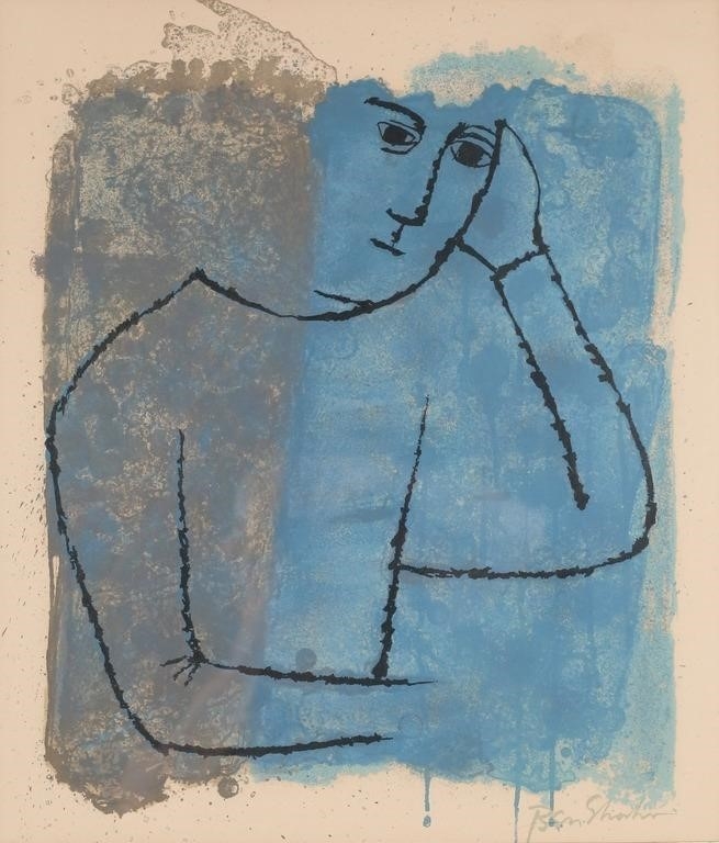 Ben Shahn | Portrait of Jean-Paul Sartre (1965) | MutualArt