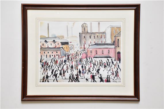 Laurence Stephen Lowry | figures in street scene | MutualArt