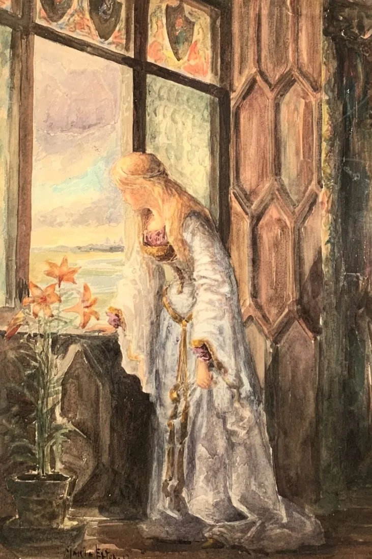Maria Eaton | Girl at Window (1912) | MutualArt