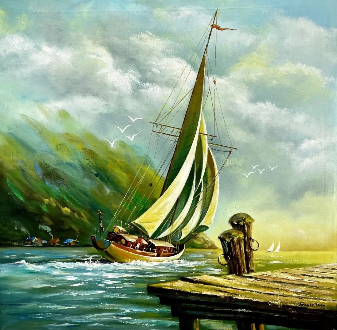 Frank Lean | Sailboat Seascape | MutualArt