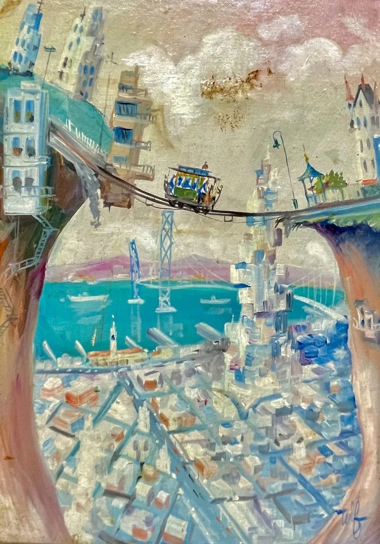Richard Tuff | Tramway Crossing over a Cityscape | MutualArt