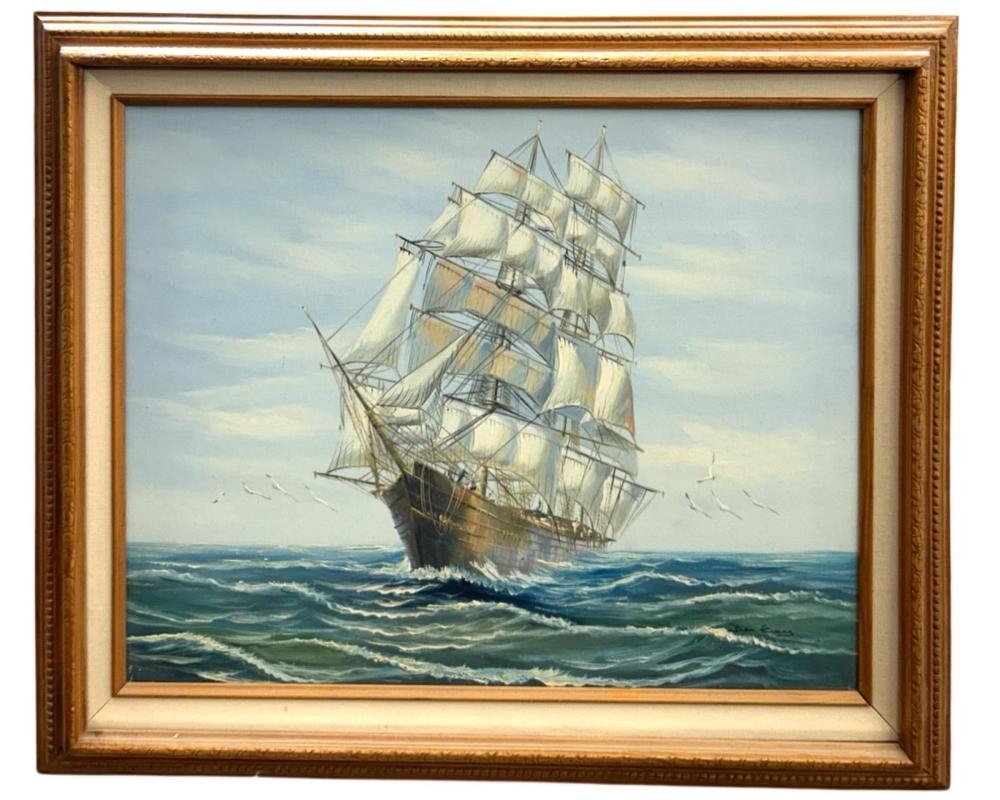 Ben Evans | Signed Ben Evans Ocean Landscape Oil on Canvas | MutualArt