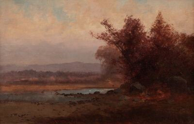 Julian Walbridge Rix | Girl in Woods (1882) | MutualArt