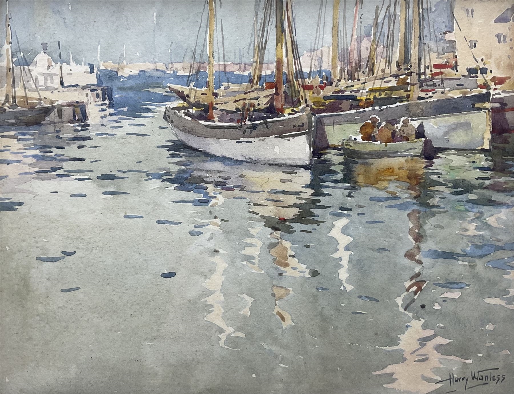 Harry Wanless | Fishing Boats by the Quayside (probably Brixham ...