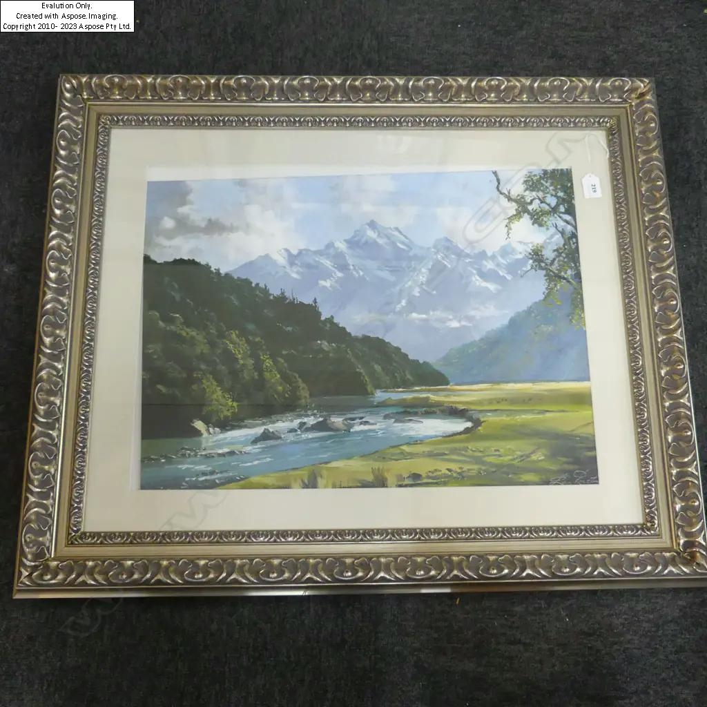 Ron Prestney | RON PRESTNEY OIL SOUTHERN ALPS AND RIVER signed & dated ...