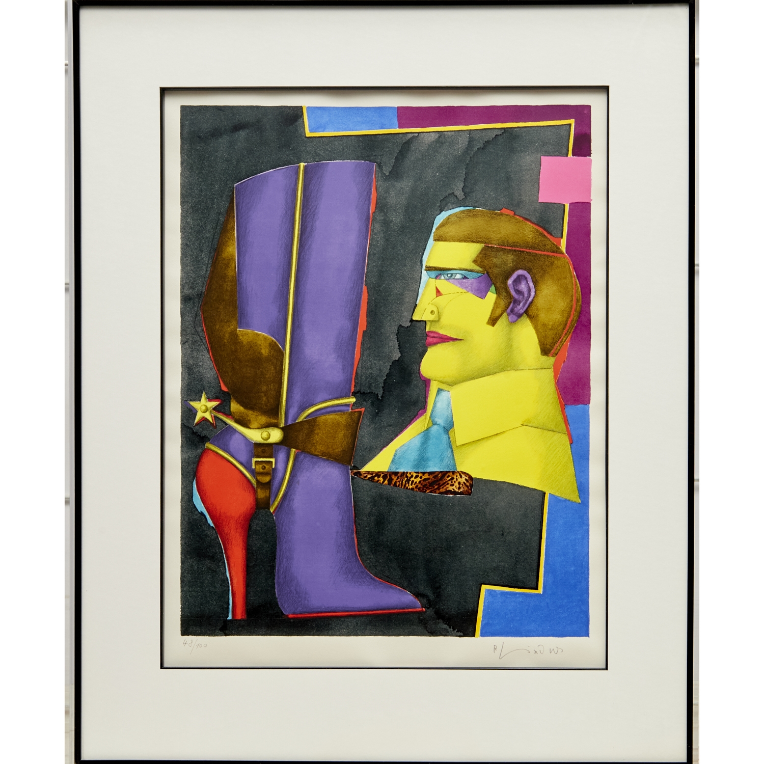 Richard Lindner | Portrait of Frank Lloyd Wright (1951) | MutualArt