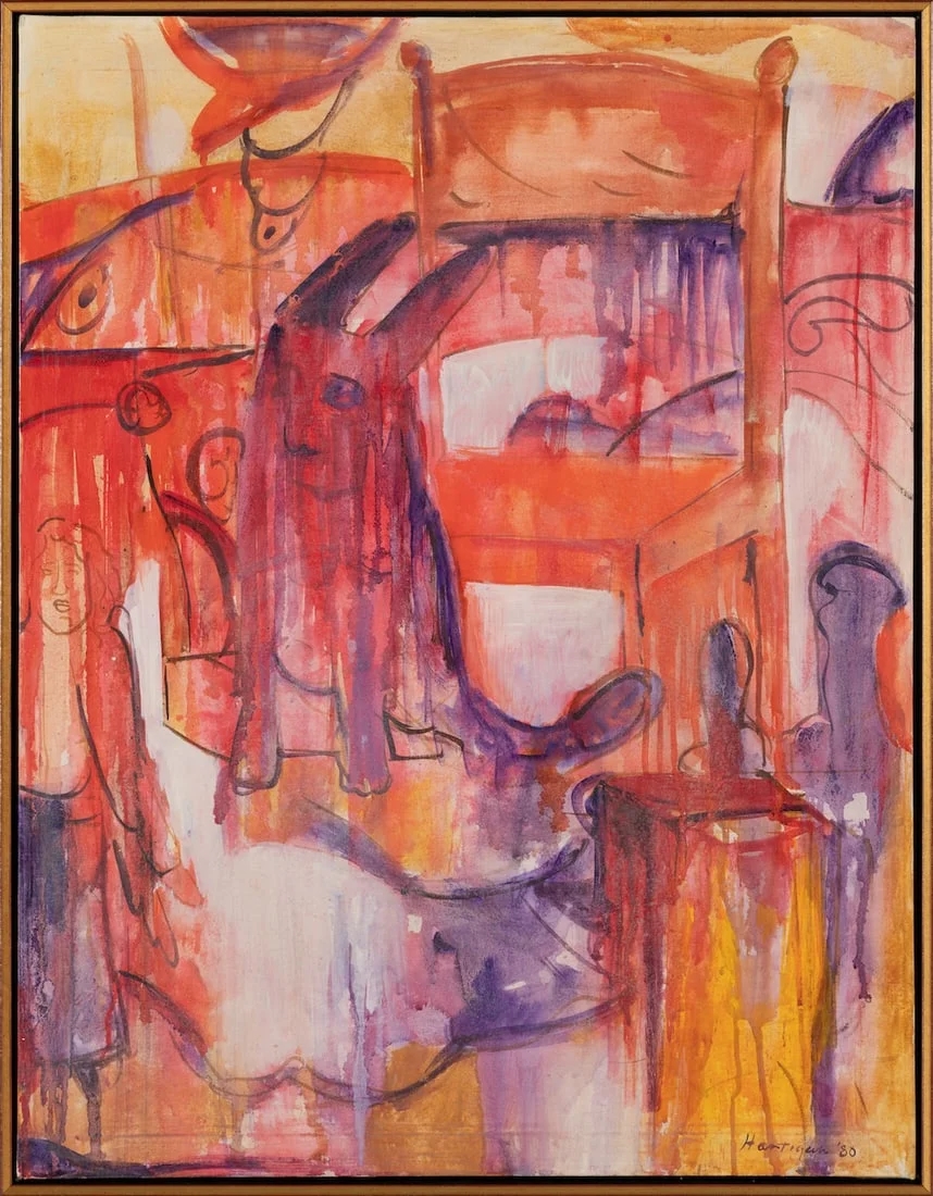 Grace Hartigan | Woman with Red Flower (1956) | MutualArt