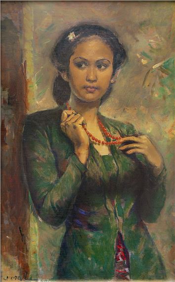 Basoeki Abdullah | Javanese Lady with Red Coral Necklace | MutualArt