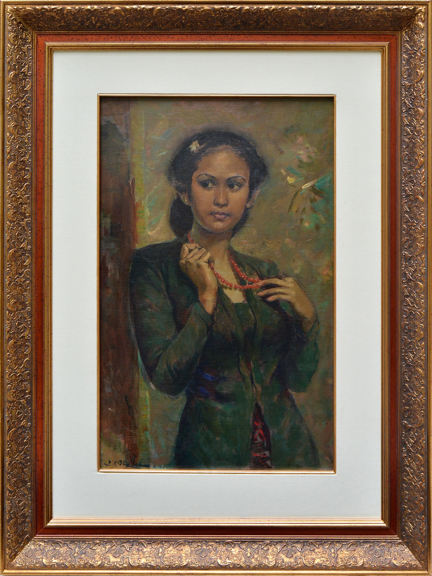 Basoeki Abdullah | Javanese Lady with Red Coral Necklace | MutualArt