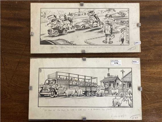 Paul Rigby | Pair of cartoon sketches | MutualArt
