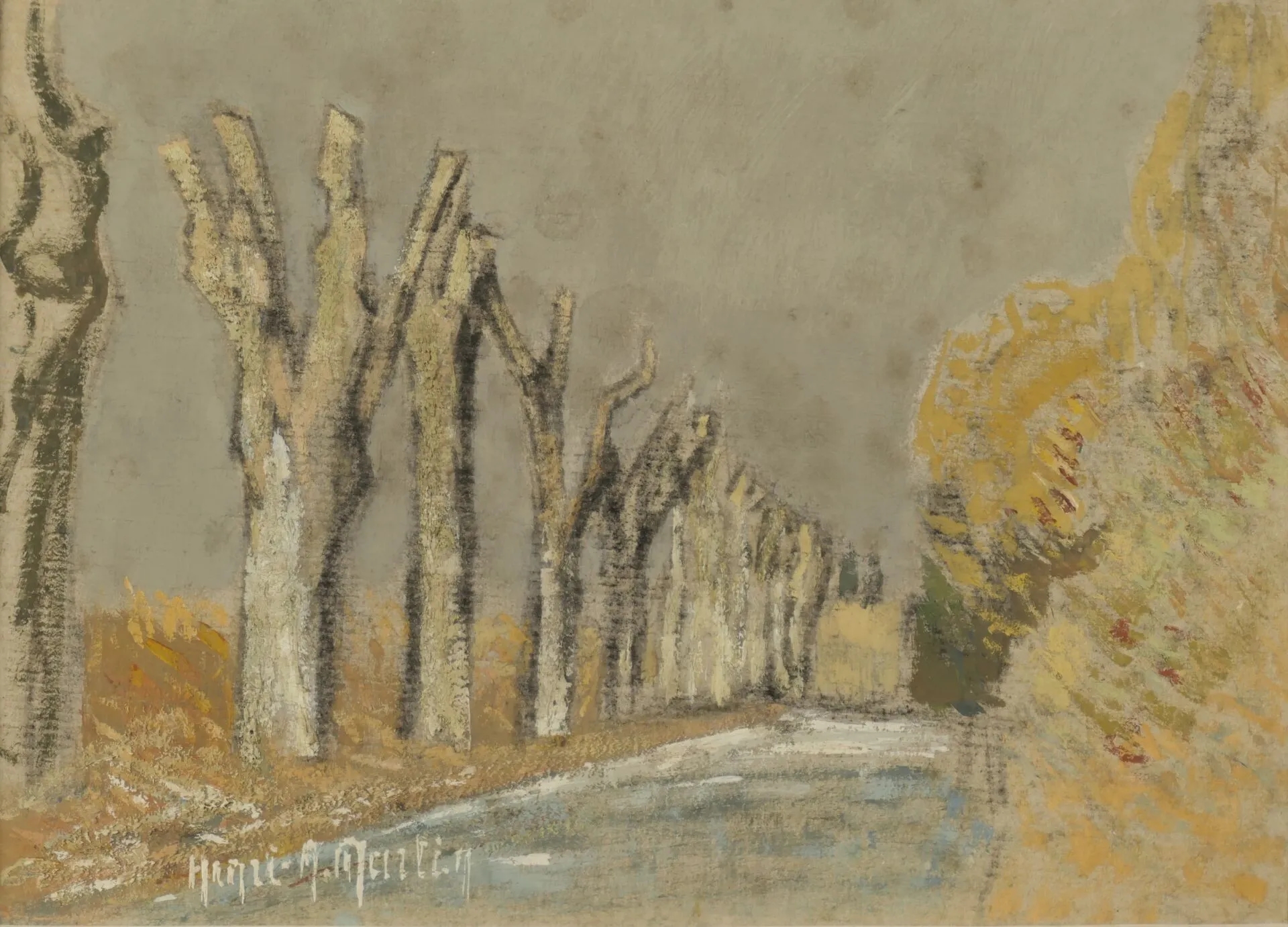 Henri André Martin | Route et platanes taillés | MutualArt