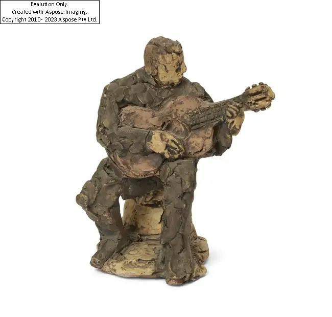 Bernard Rooke | Hand built guitar player sculpture (1992) | MutualArt