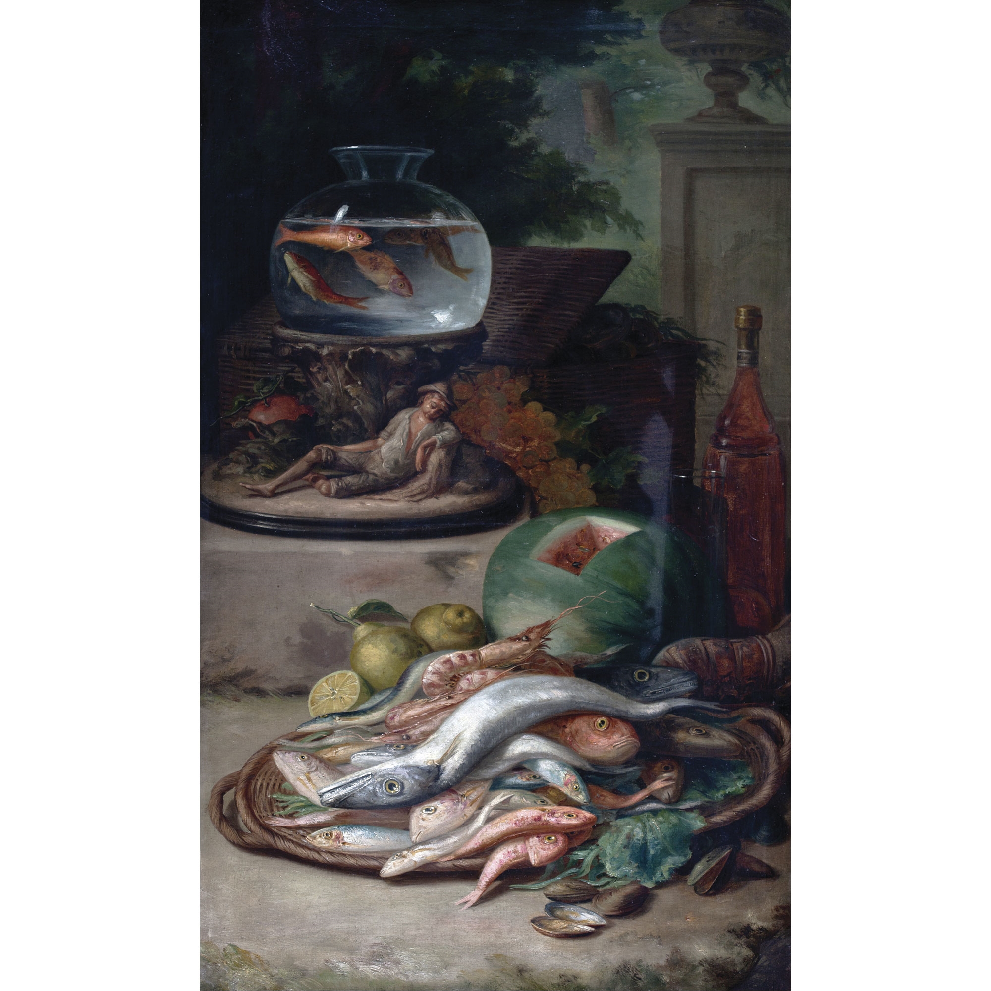 Salvador Pla y Bo | Bodegón de pescado y Bodegón de frutas | MutualArt
