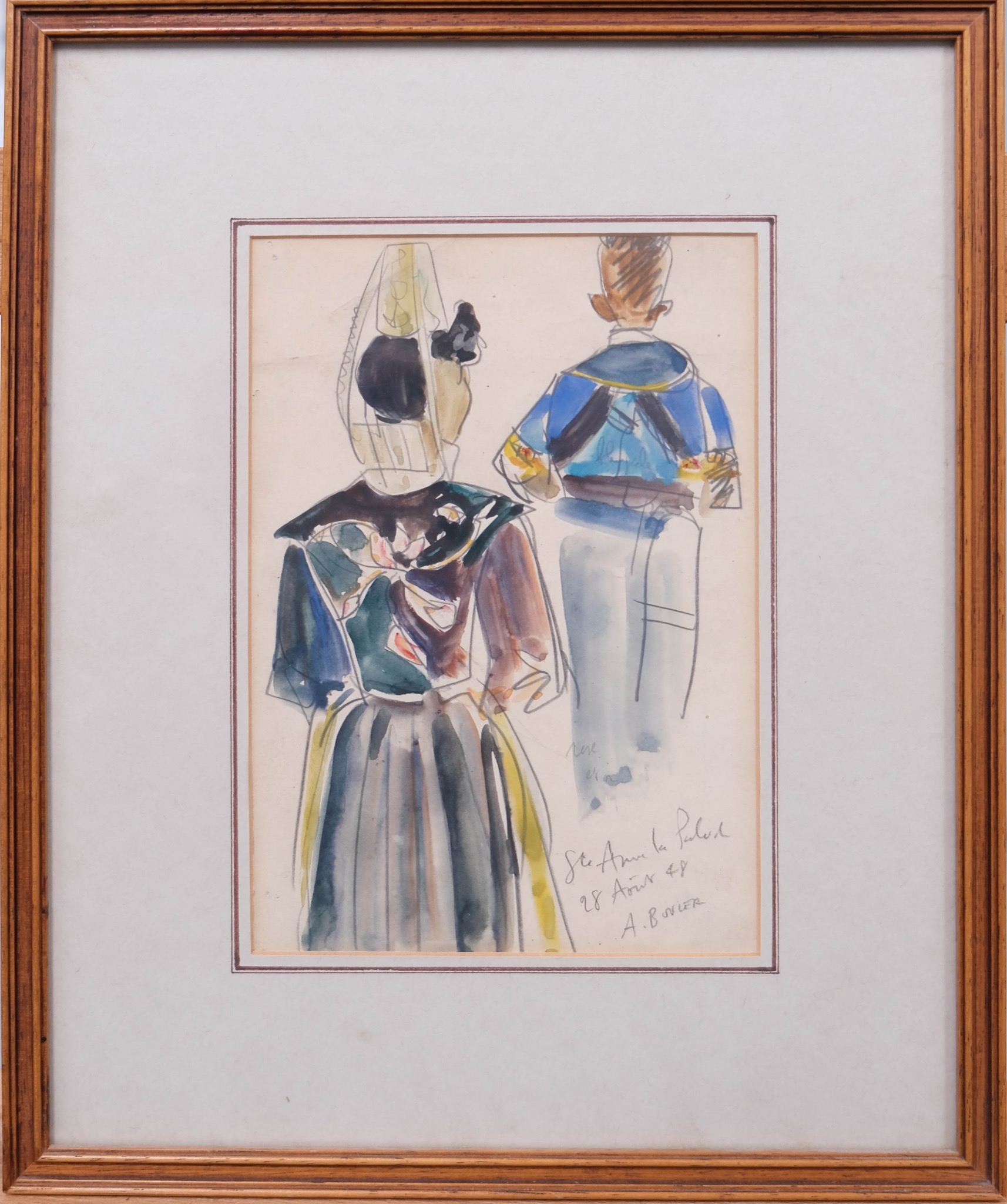 André Bouler | Couple de Bretons de dos - costumes au Pardon de Saintee ...