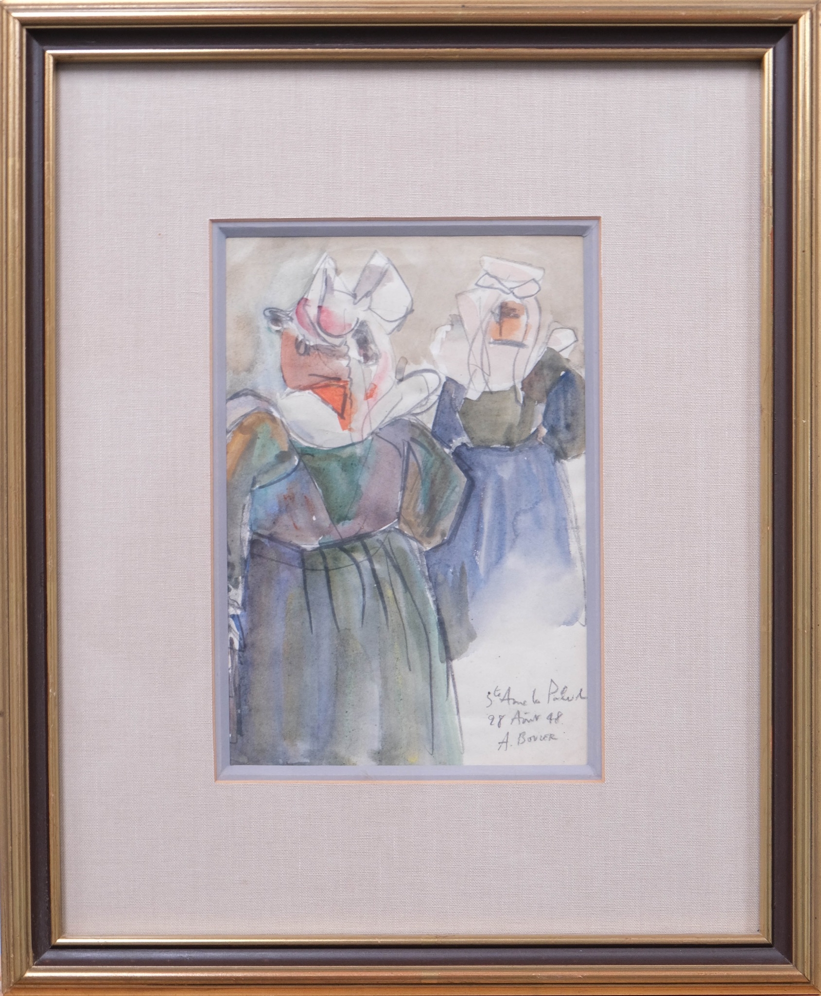 André Bouler | 2 bretonnes de dos, Costumes au Pardon de Sainte Anne la ...