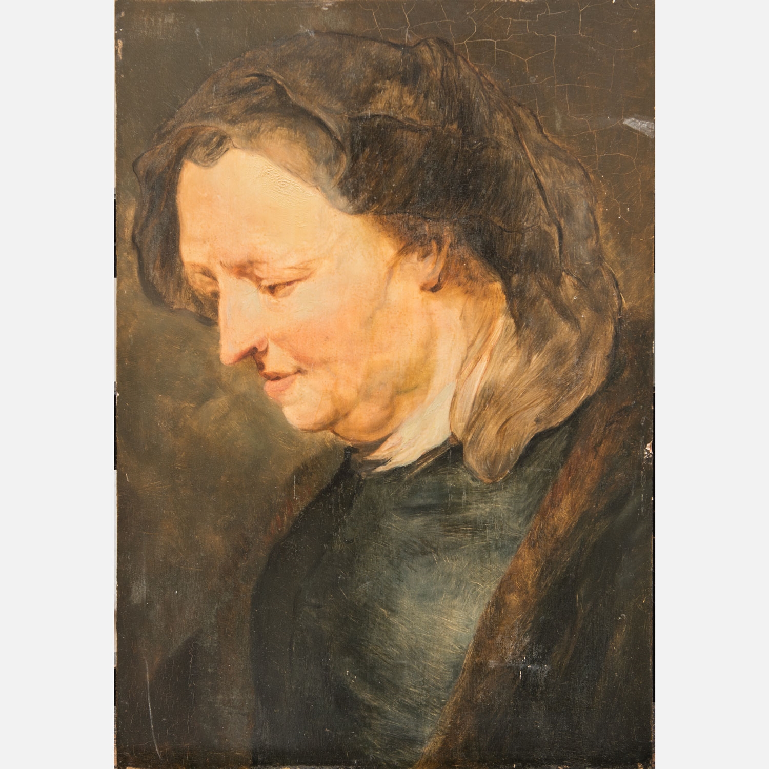 Peter Paul Rubens | elderly lady looking to the side. Oil on wooden ...