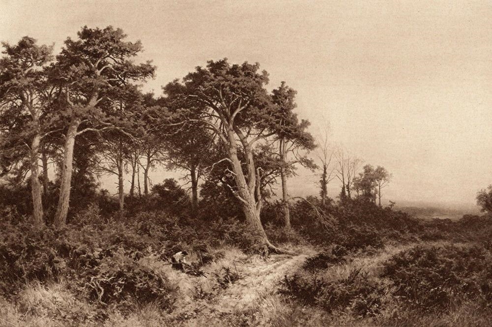 Benjamin Williams Leader | Open Landscape with Figures on a Lane ...