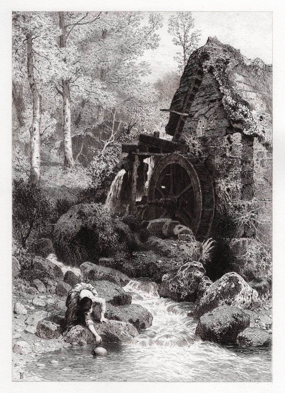 Myles Birket Foster | Myles Birket Foster 1800s Etching Old English ...