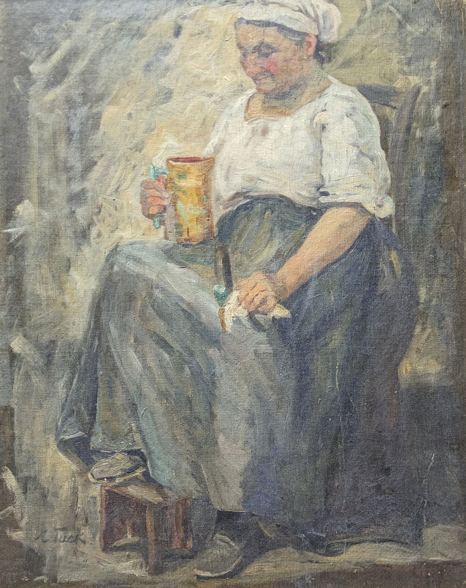 Marie Anne Tuck | Woman in a Tavern - Breton | MutualArt