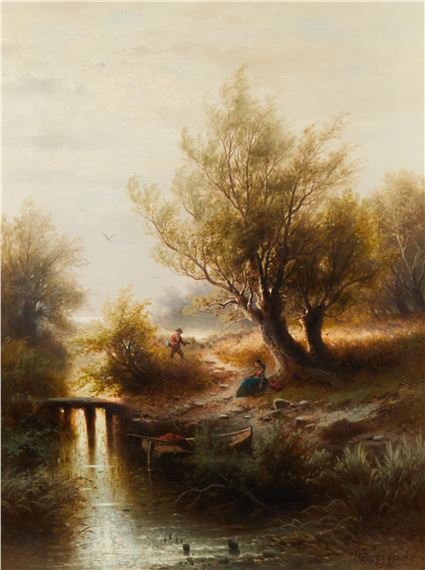 Albert Rieger | Großformatige Waldlandschaft in den Alpen | MutualArt