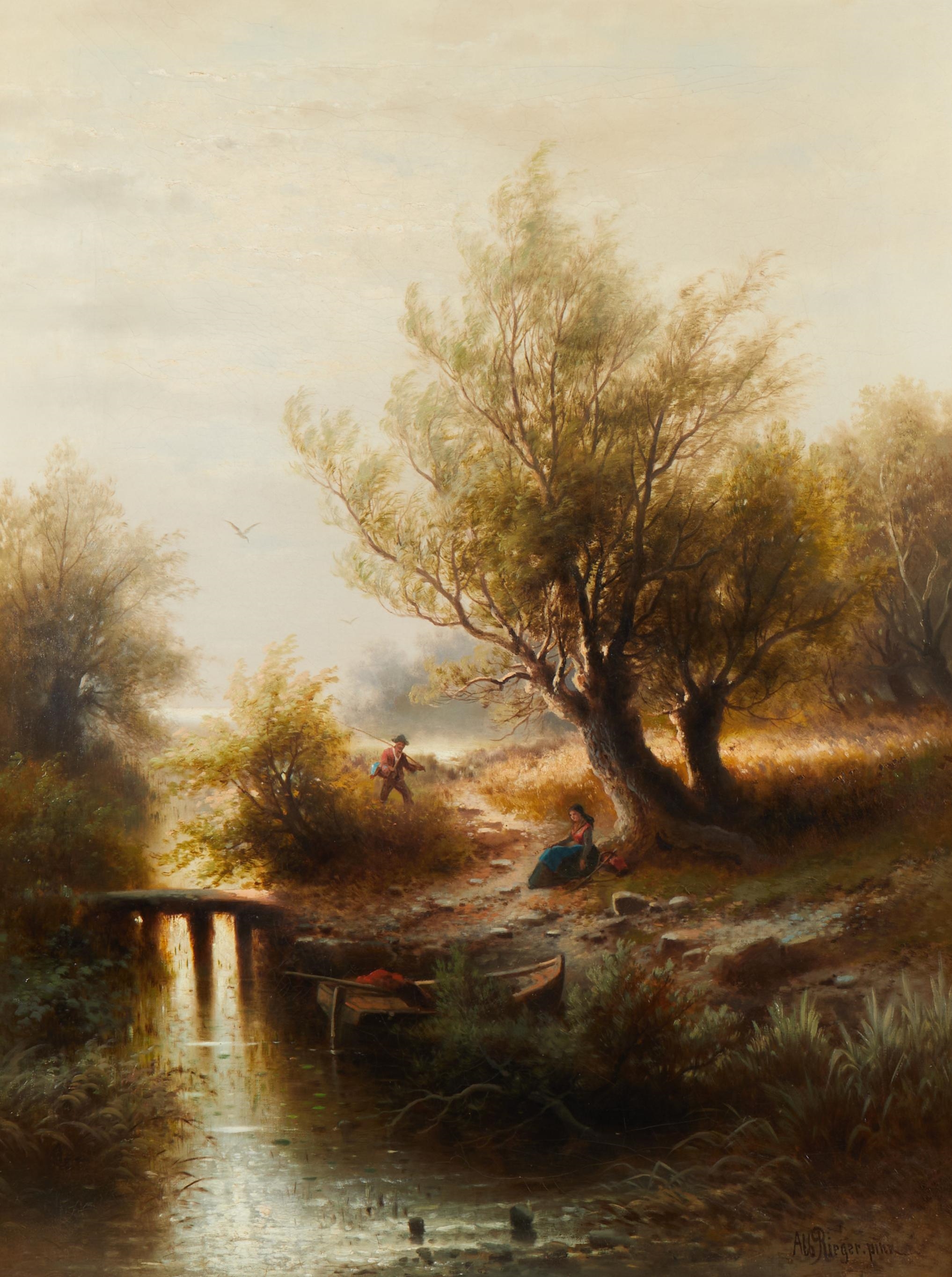 Albert Rieger | STREAM WITH ANGLER | MutualArt