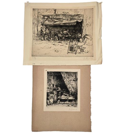 Auguste Brouet | Auguste Brouet (1872-1941) Lot Of 2 Dry Point Etchings Pencil Signed & Numbered ...