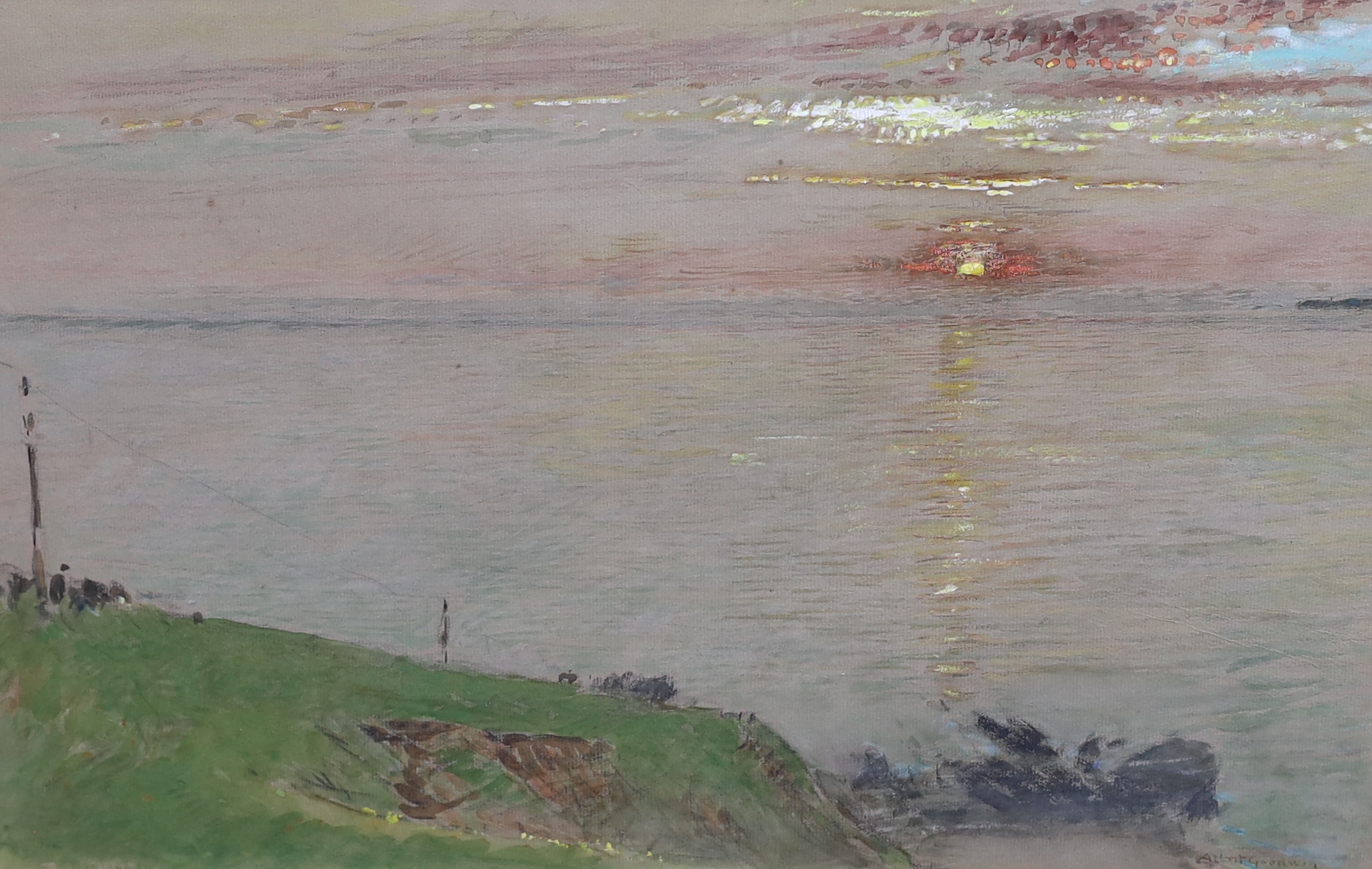 Albert Goodwin | Sunset in the Venetian lagoons | MutualArt