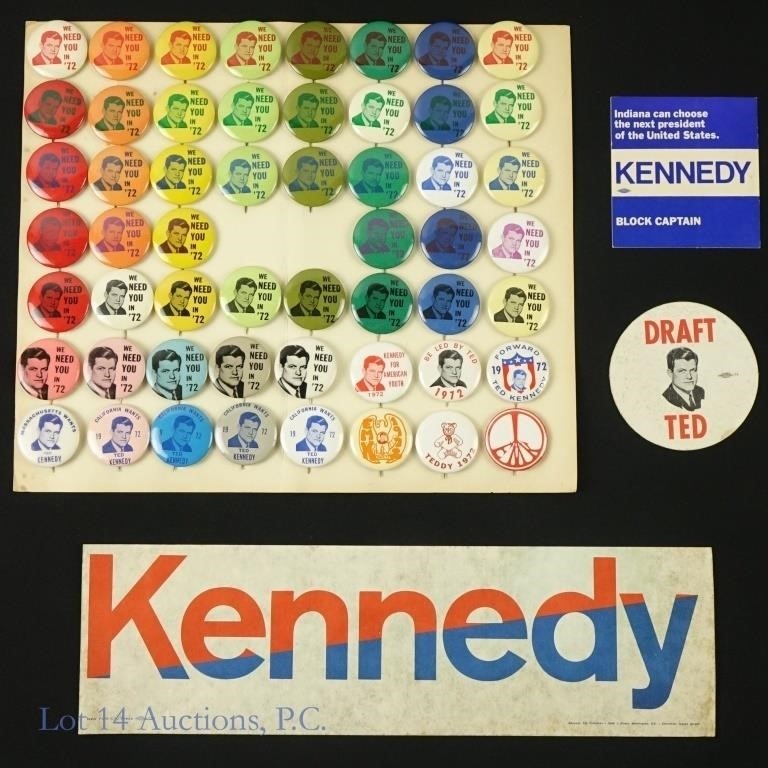 Edward Kennedy | 1972 Ted Kennedy Presidential Campaign Pins (57 (1972 ...