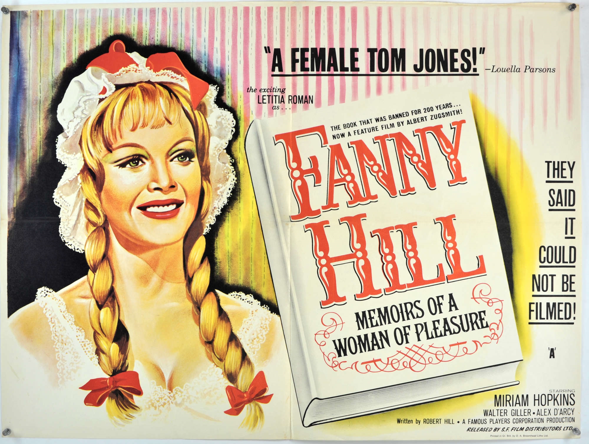 Bill Ward | Fanny Hill (1964), British Quad, 40 x 30 inches, bi-folded ...