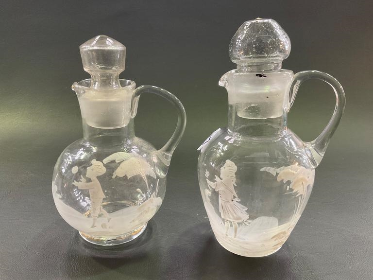 Mary Gregory | 2 MARY GREGORY GLASS JUGS | MutualArt