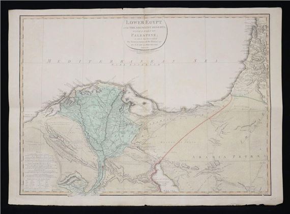 William Faden | Hand-Colored Map of Egypt/Palestine (1802) | MutualArt