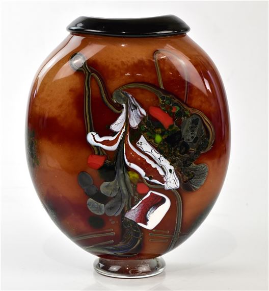 Robert Pierini | ROBERT PIERINI (born 1950); an glass vase of ovoid ...