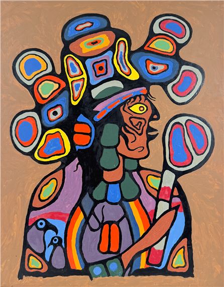 Norval Morrisseau | 2 works: SACRED BEAVER ; WOODLAND SCENE | MutualArt