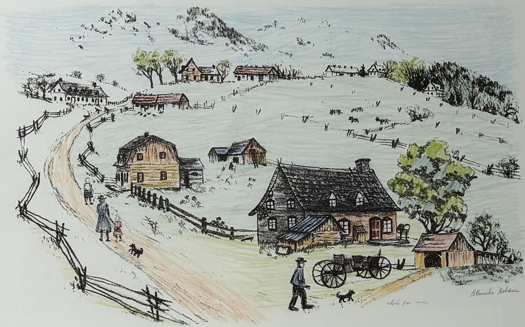 Blanche Bolduc | Bolduc, Blanche - Village scene | MutualArt