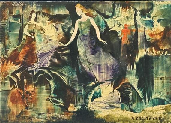 Marcel Delmotte | Marcel DELMOTTE (1901 -1984) Women moving in a ...