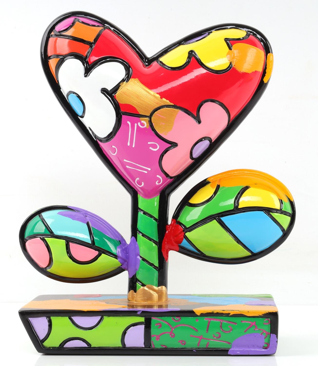 Romero Britto | ROMERO BRITTO LOVE GROWS RESIN SCULPTURE SIGNED (1963 ...