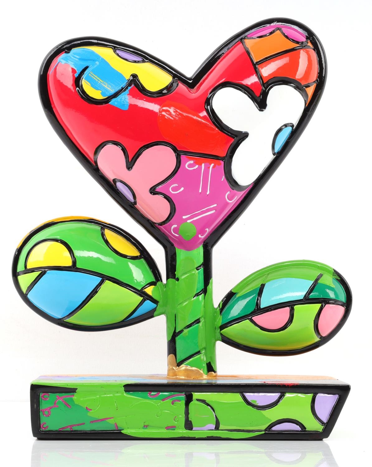 Romero Britto | ROMERO BRITTO LOVE GROWS RESIN SCULPTURE SIGNED (1963 ...