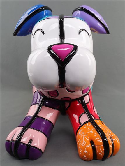 Romero Britto | ROMERO BRITTO ANABEL RESIN DOG SCULPTURE SIGNED (1963 ...