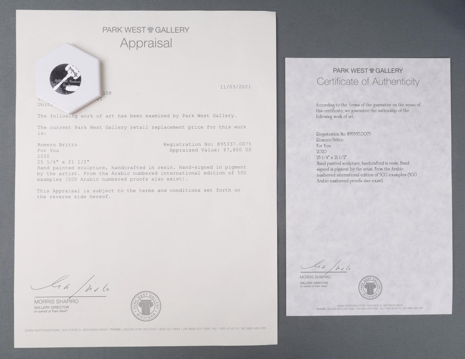 Romero Britto | ROMERO BRITTO FOR YOU RESIN DOG SCULPTURE SIGNED (1963 ...