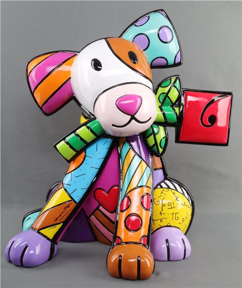 Romero Britto | ROMERO BRITTO FOR YOU RESIN DOG SCULPTURE SIGNED (1963 ...