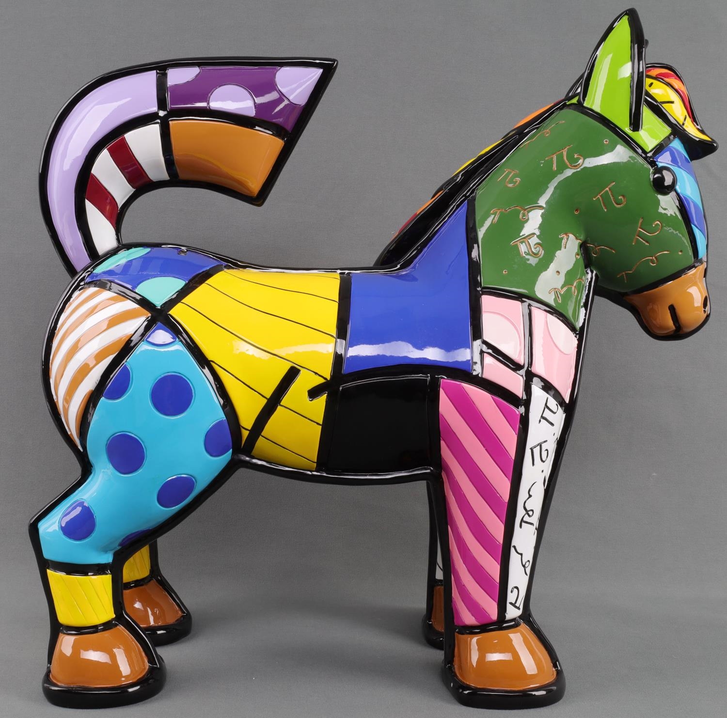 Romero Britto | ROMERO BRITTO GANZ RESIN HORSE SCULPTURE SIGNED (1963 ...