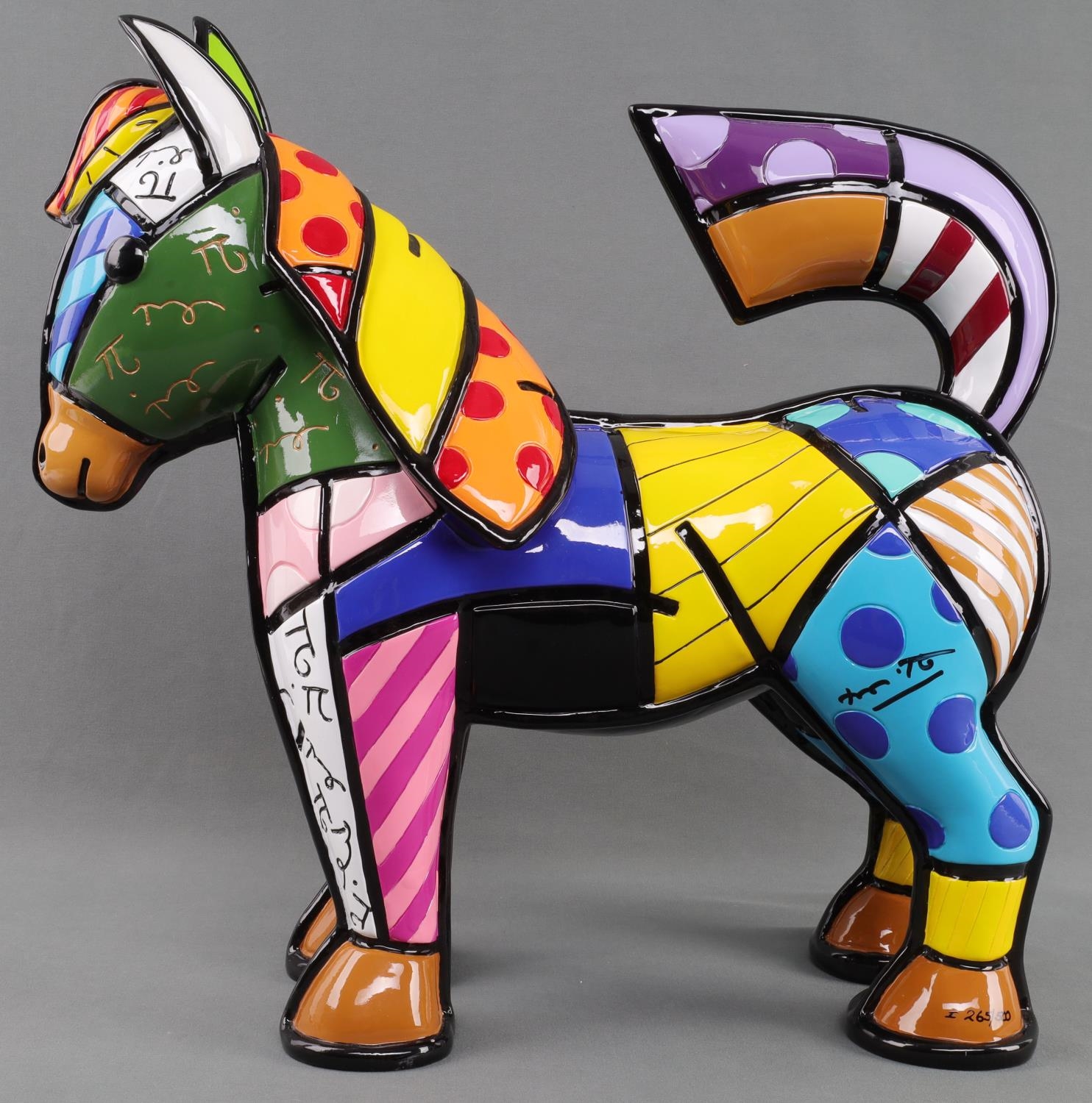 Romero Britto | ROMERO BRITTO GANZ RESIN HORSE SCULPTURE SIGNED (1963 ...