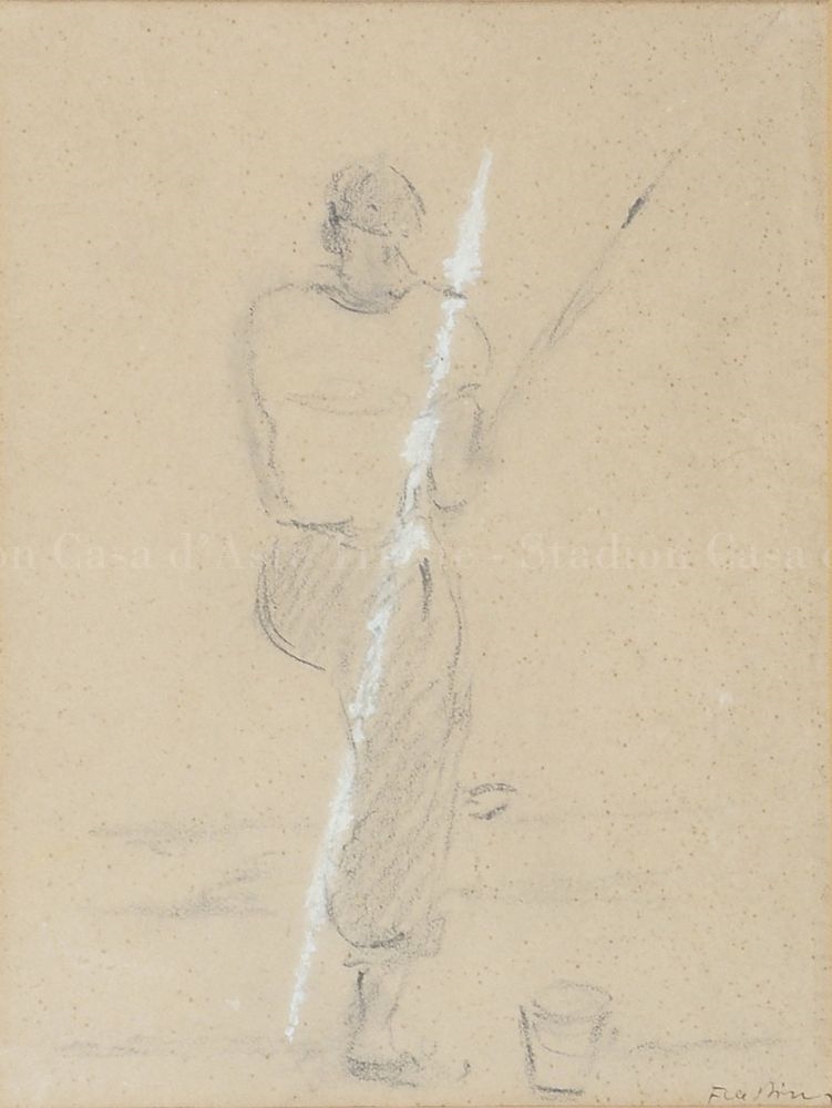 Filippo de Pisis | NATURA MORTA CON PESCE E MELA (1950) | MutualArt