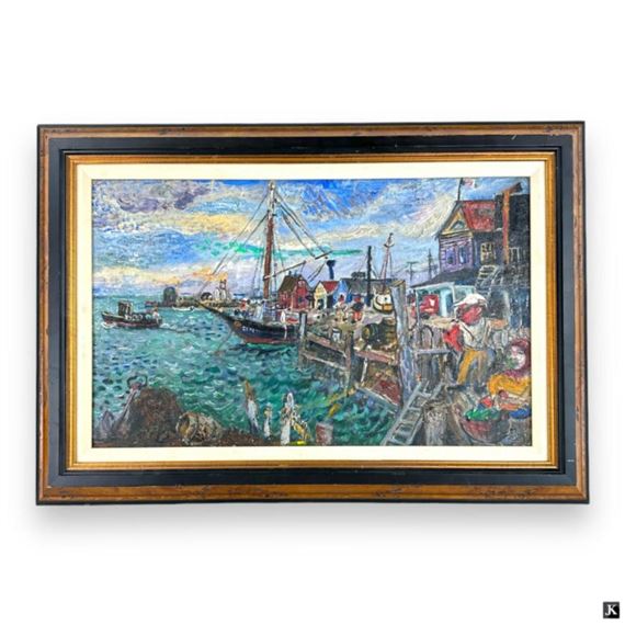 David Burliuk | David Burliuk (RUSSIA 1882-1967) Harbor Oil | MutualArt