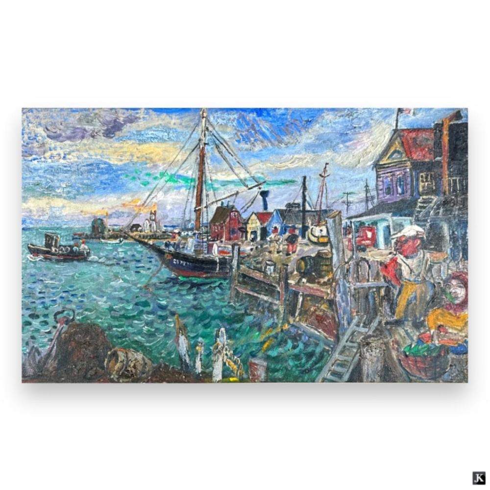 David Burliuk | David Burliuk (RUSSIA 1882-1967) Harbor Oil | MutualArt