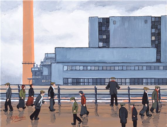 Peter J. Norman | Industrial scene with canal and figures | MutualArt