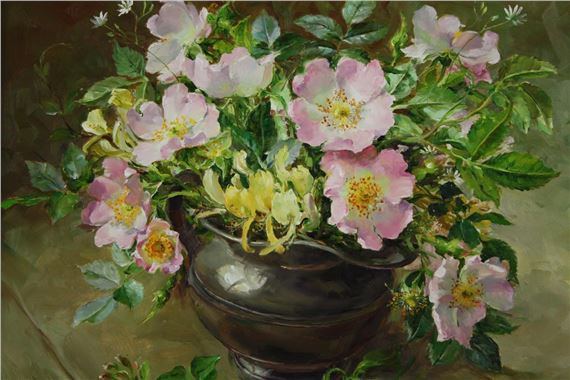 Anne Cotterill | still life of flowers in a vase | MutualArt