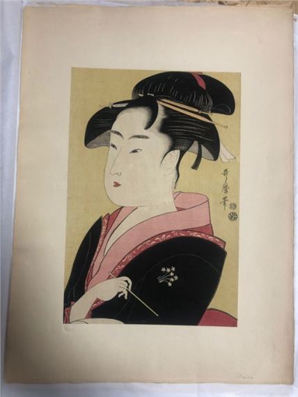 Kitagawa Utamaro | Japanese style print of a geisha | MutualArt