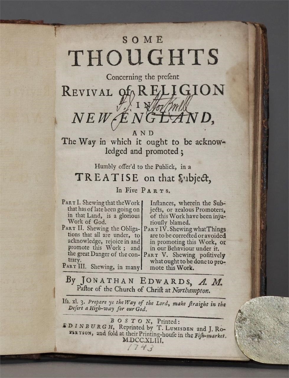 Robertson | Jonathan Edwards on Revival in New-England (1743) | MutualArt